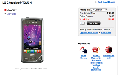Verizon Goes Live with the LG Chocolate Touch