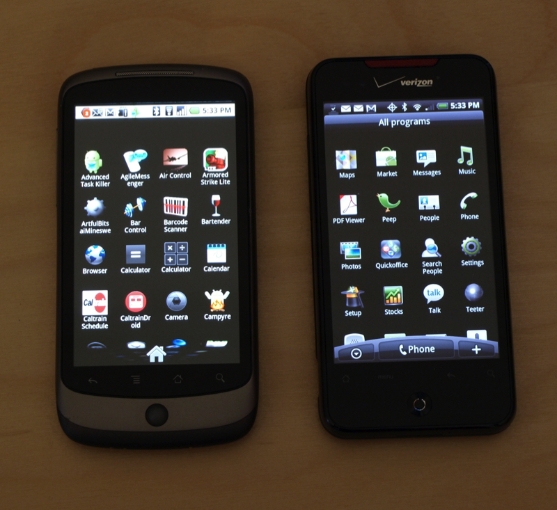 Photo Fight: Verizon HTC Droid Incredible vs Google Nexus One