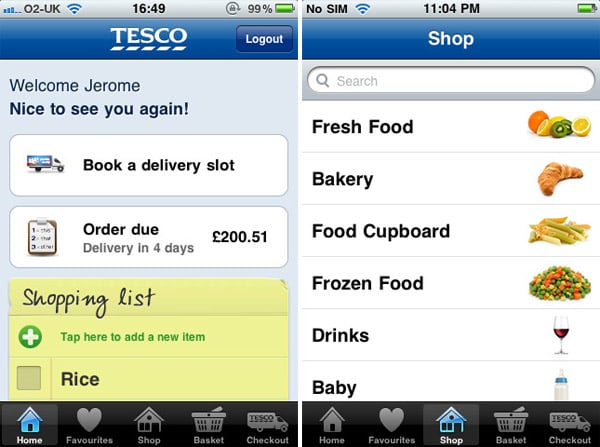 Tesco launches shopping app for iPhone