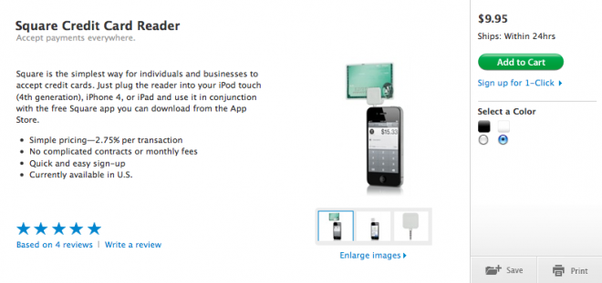 Apple now selling Square credit card reader for iPhone, iPad