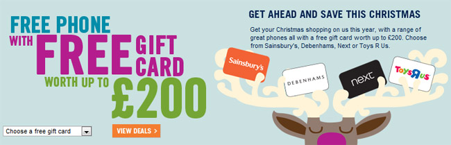 UK: Carphone Warehouse offering gift cards with smartphone contracts